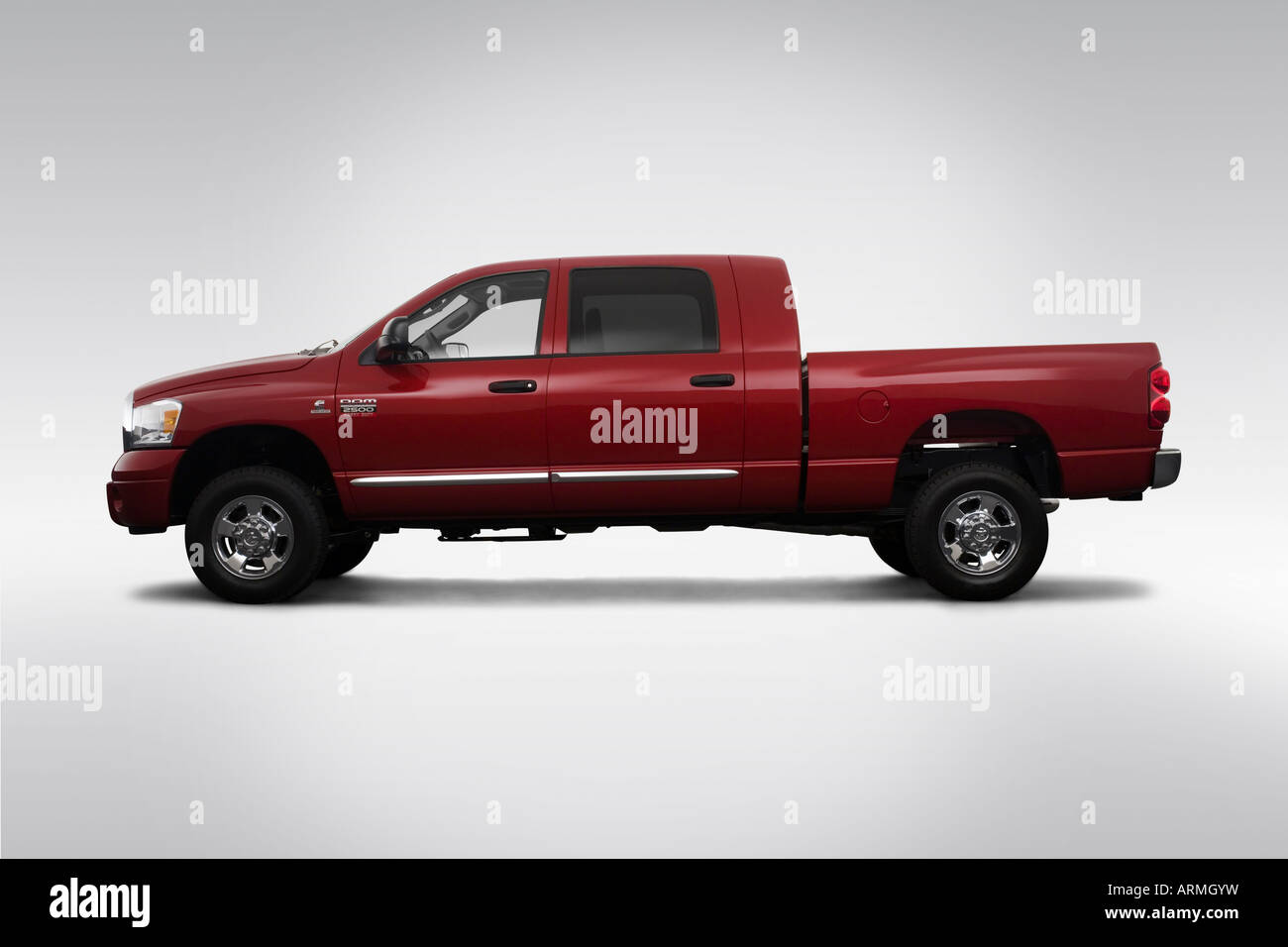 2008 Dodge Ram 2500 Laramie in Red - Drivers Side Profile Stock Photo ...