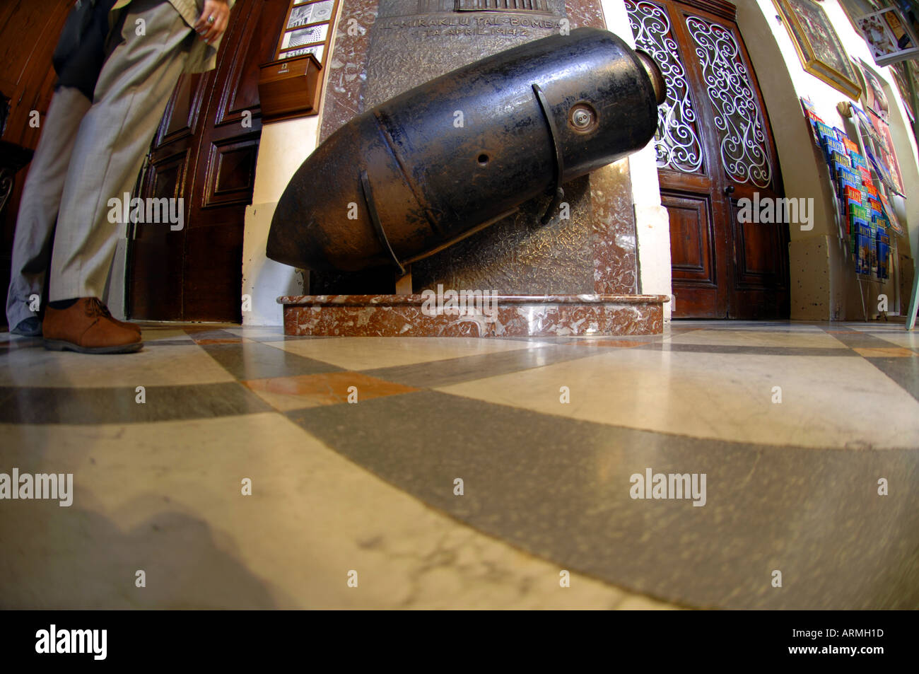 Mostar dome, Malta, interior, unexploded bomb, world war two, uxb Stock ...
