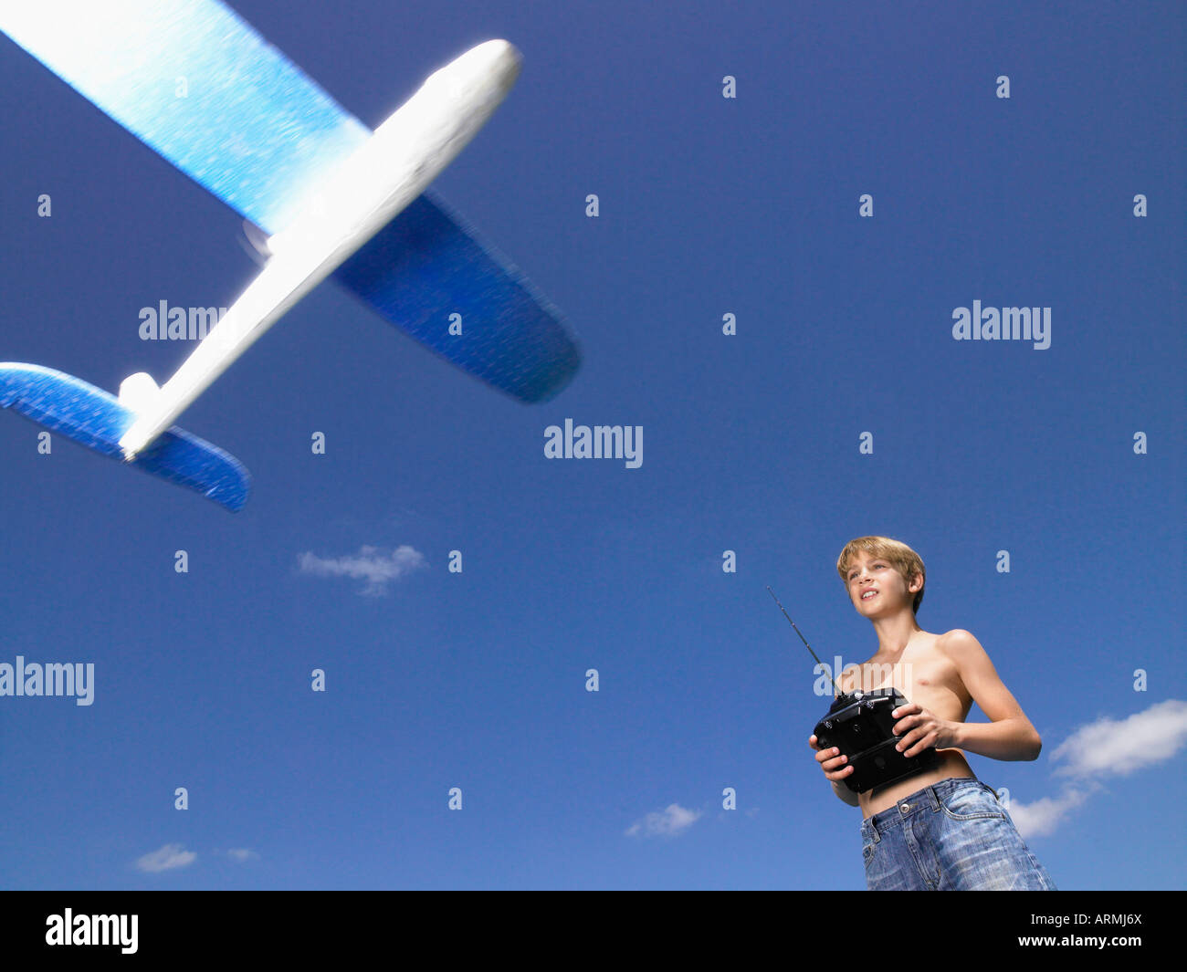 Young boy with remote-control Stock Photo - Alamy