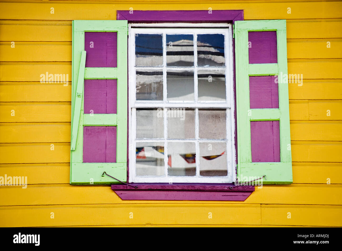 Window shutters, St. Johns, Antigua Island, Lesser Antilles, West ...