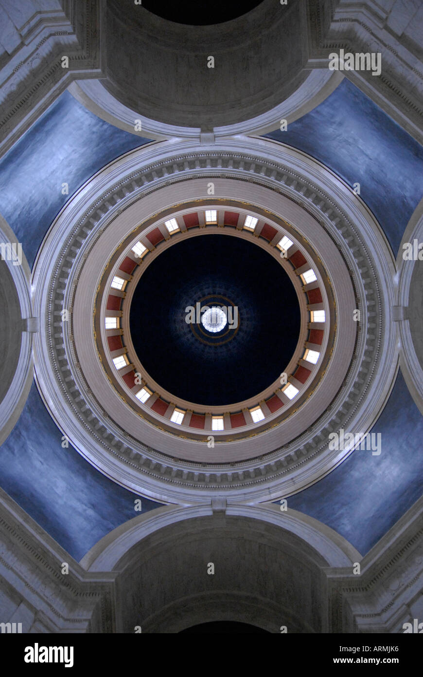 The colorful dome inside of the State Capitol Building at Charleston ...