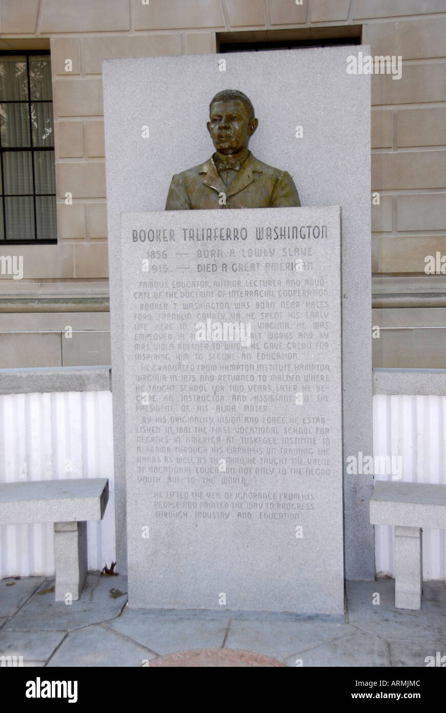 Booker T Washington Memorials at the State Capitol Building at ...