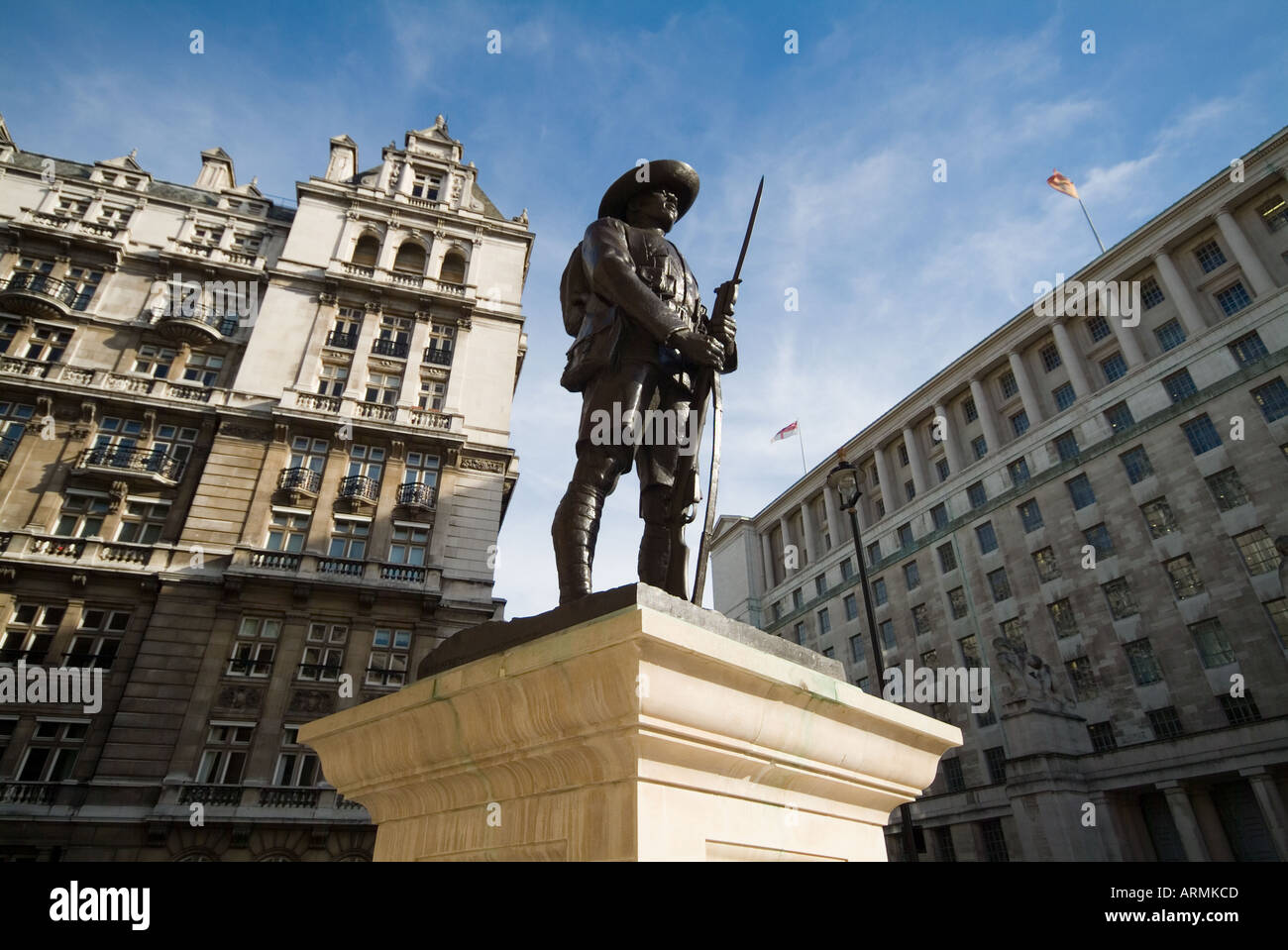 Statue of a Ghurka Soldier by the Ministry of Defence Buildings Stock ...