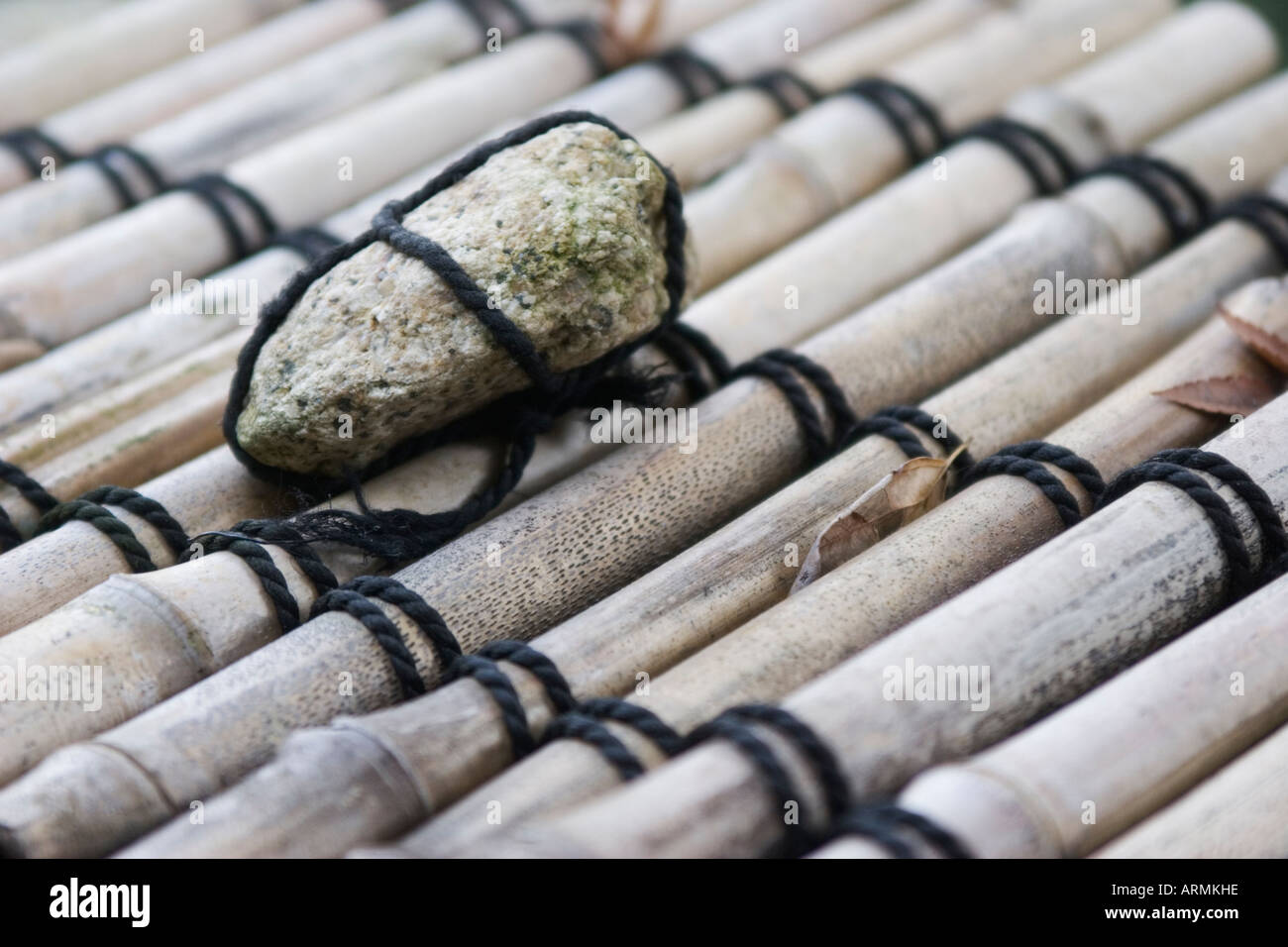 Bamboo and rock, Hase-dera Temple, Kamakura, Kanagawa Prefecture, Japan ...