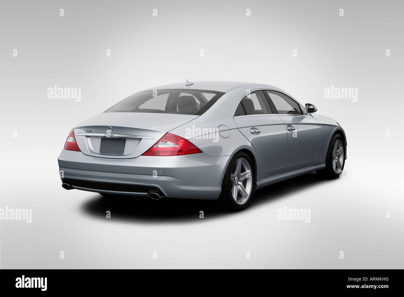 2008 Mercedes-Benz CLS-Class CLS550 in Silver - Rear angle view Stock ...