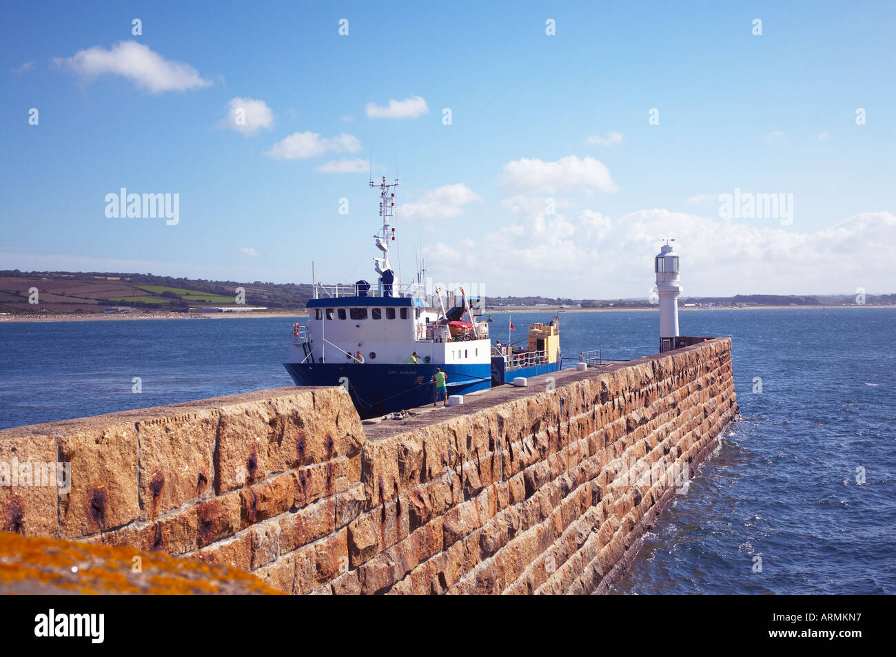 The freight ship Gry Maritha docking at Penzance quay Stock Photo - Alamy