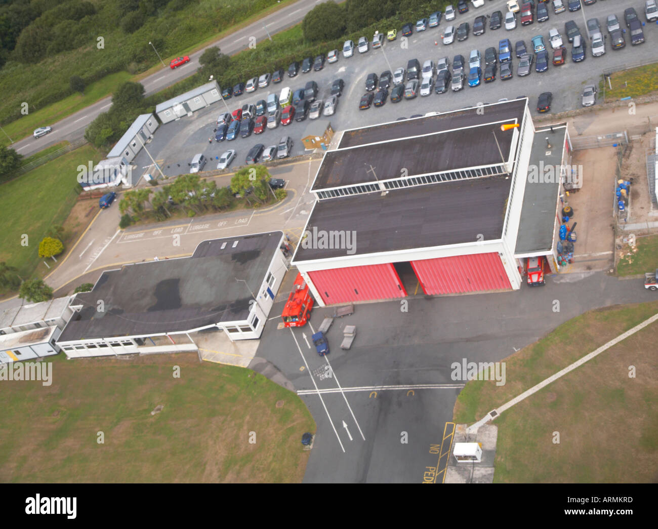 Aerial view of Penzance heliport Stock Photo - Alamy