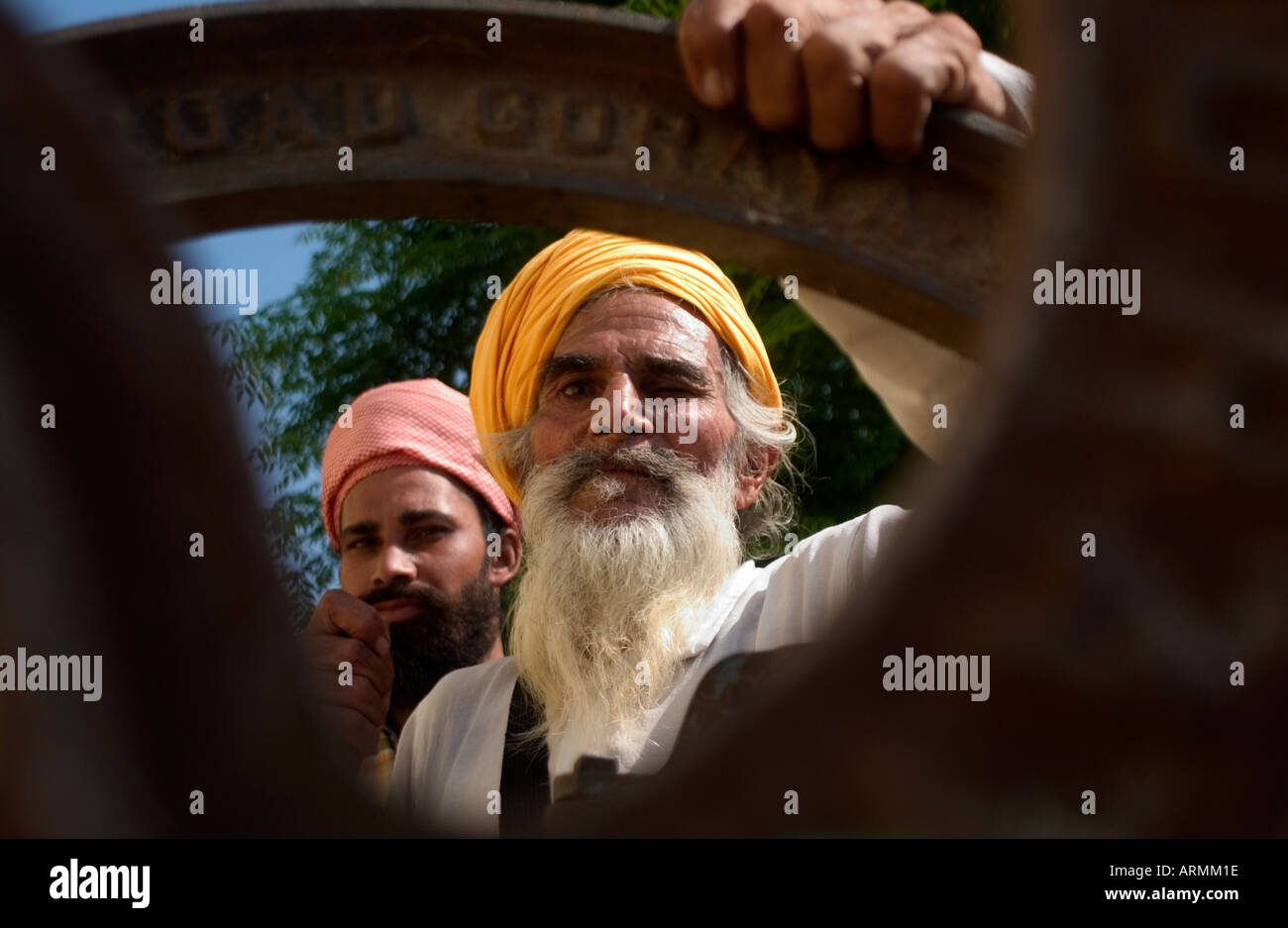 Old man rice farmer in India Stock Photo - Alamy