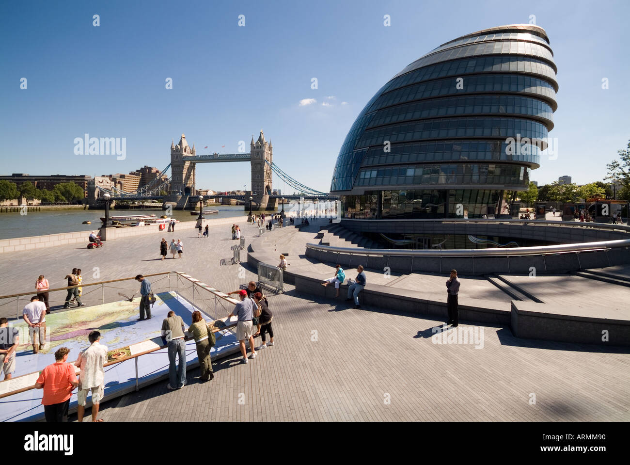 Greater London Assembly Building and Tower Bridge Stock Photo - Alamy