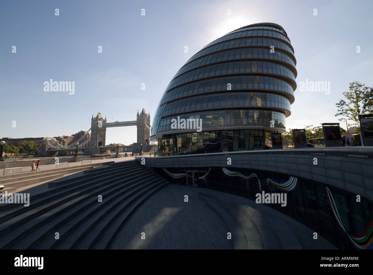 Greater London Assembly Building and Tower Bridge Stock Photo - Alamy