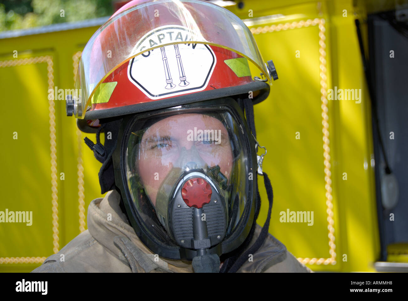 Portrait of a firefighter Stock Photo - Alamy