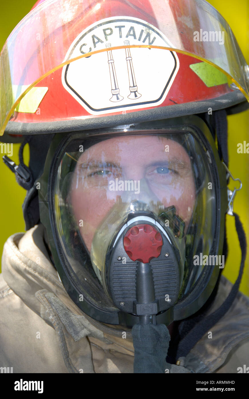 Portrait of a firefighter Stock Photo - Alamy