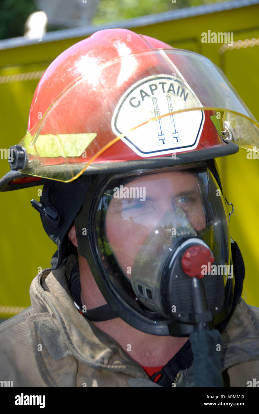 Portrait of a firefighter Stock Photo - Alamy