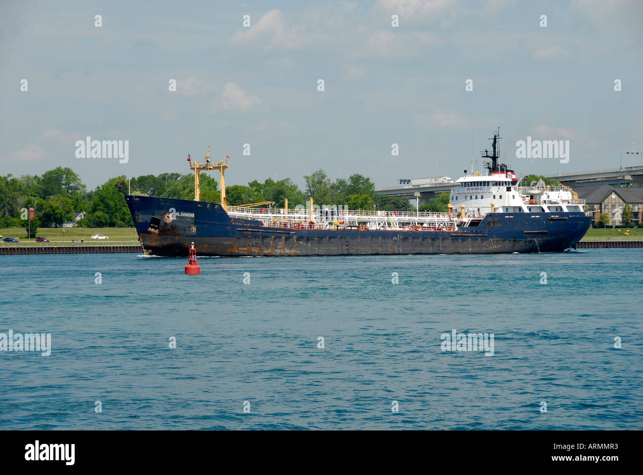 Lake Freighters sail on the Great Lakes Port Huron Michigan Stock Photo ...