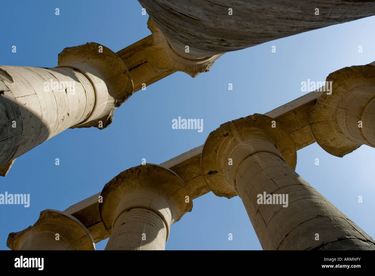 Colonnade of Amenhotep III Luxor Temple Luxor Nile Valley Egypt Stock ...