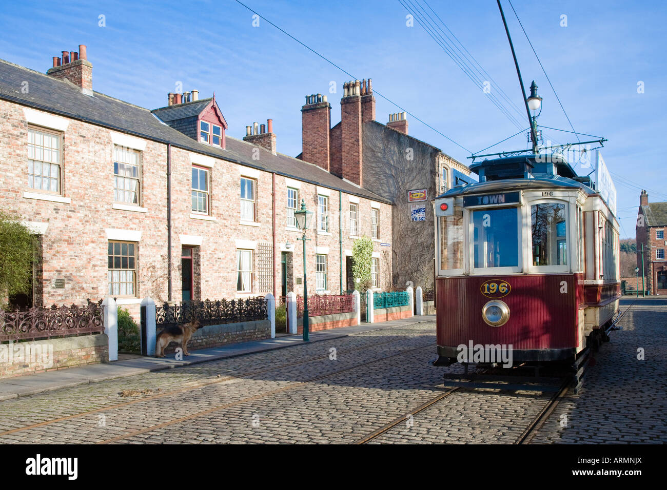Tram at Beamish Open Air Museum Stanley County Durham Stock Photo - Alamy