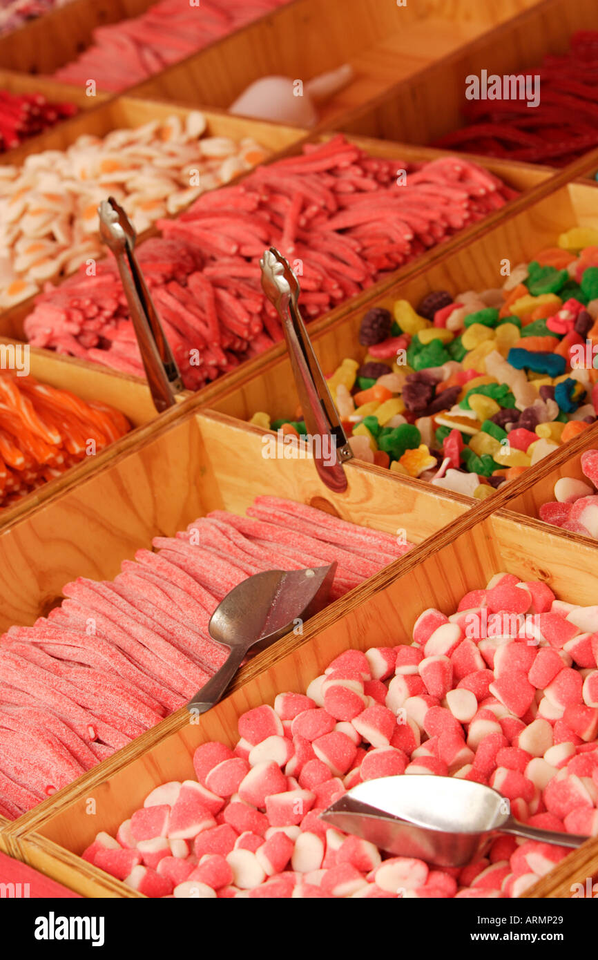 Selection of sweets on display in a market in Mallorca Stock Photo - Alamy