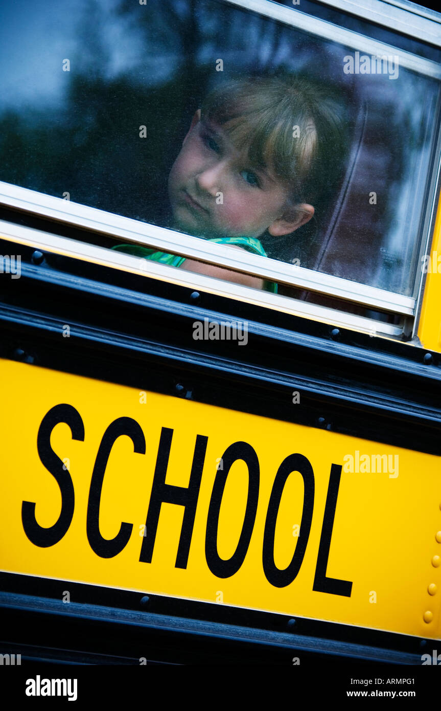 Sad child school bus hi-res stock photography and images - Alamy