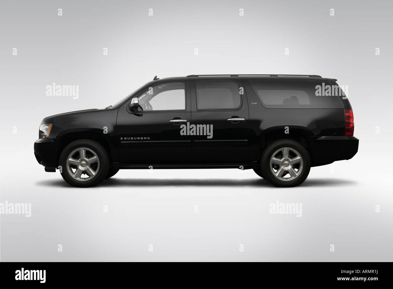 2008 Chevrolet Suburban LTZ in Black - Drivers Side Profile Stock Photo ...