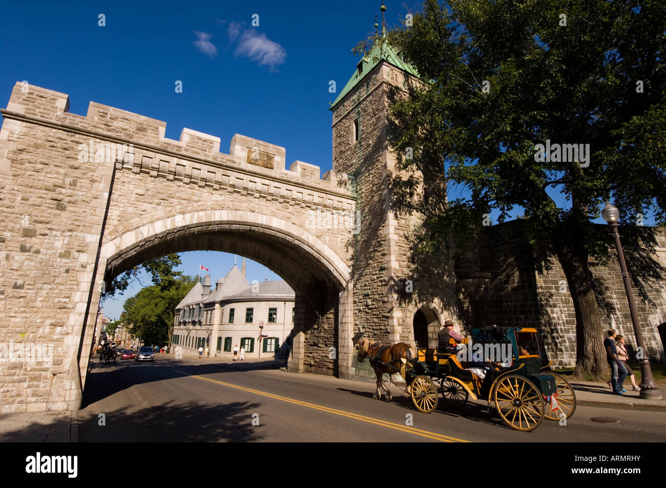 Porte St. Louis, one of the entrances of the walled city of old Quebec ...