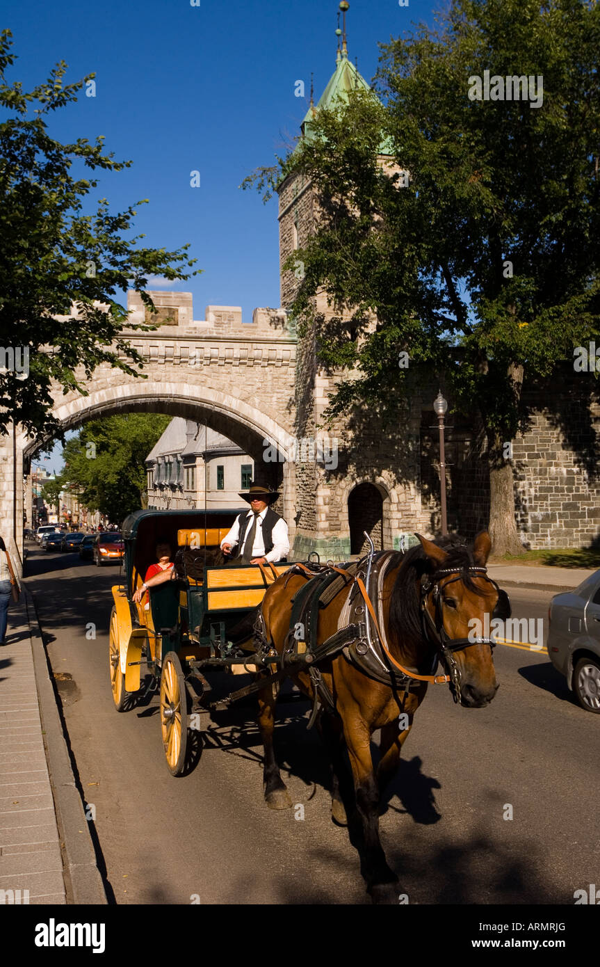 Porte St. Louis, one of the entrances of the walled city of old Quebec ...