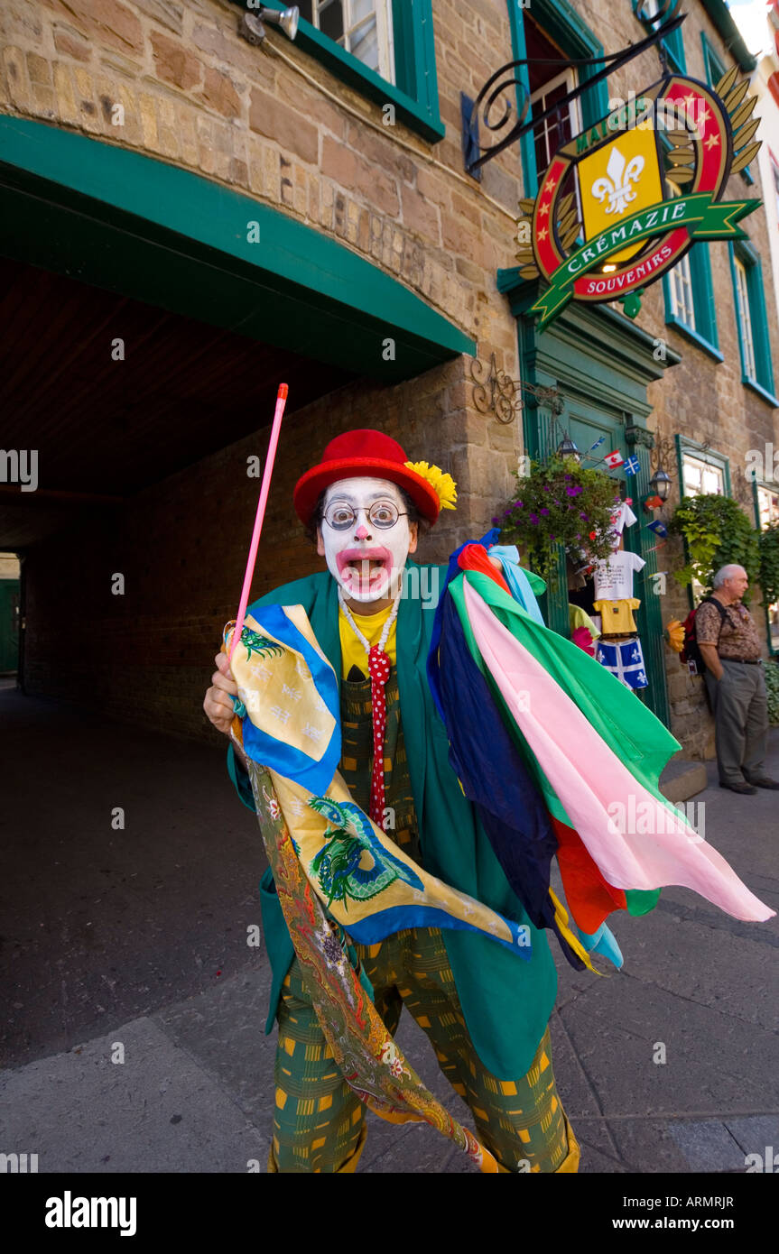 Street busking clown, Quebec City, Quebec, Canada Stock Photo - Alamy