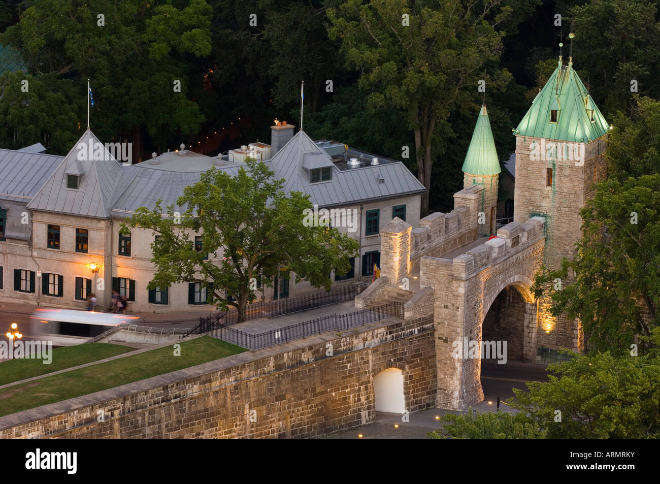 Porte St. Louis, one of the entrances of the walled city of old Quebec ...
