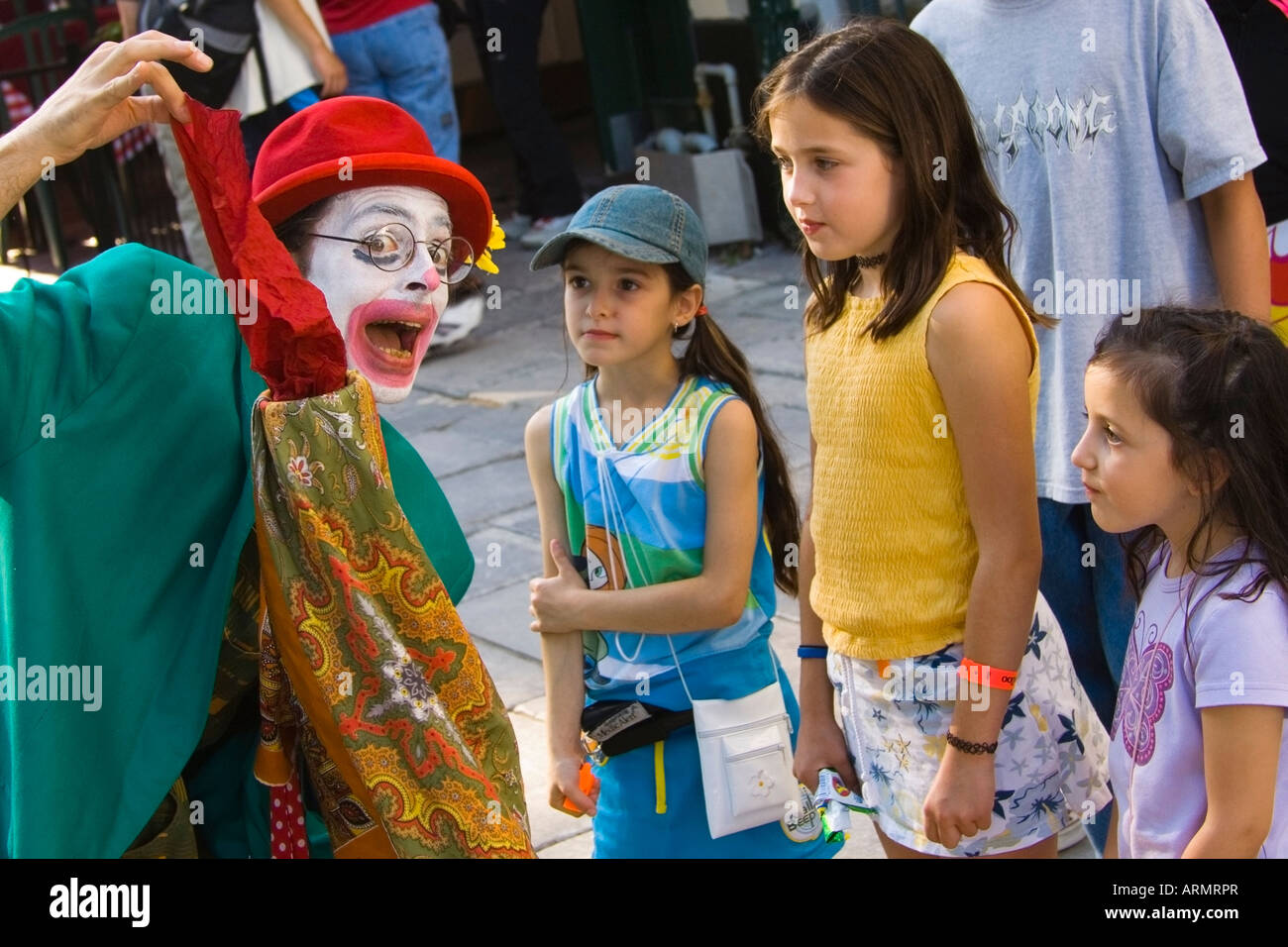 Street busking clown, Quebec City, Quebec, Canada Stock Photo - Alamy