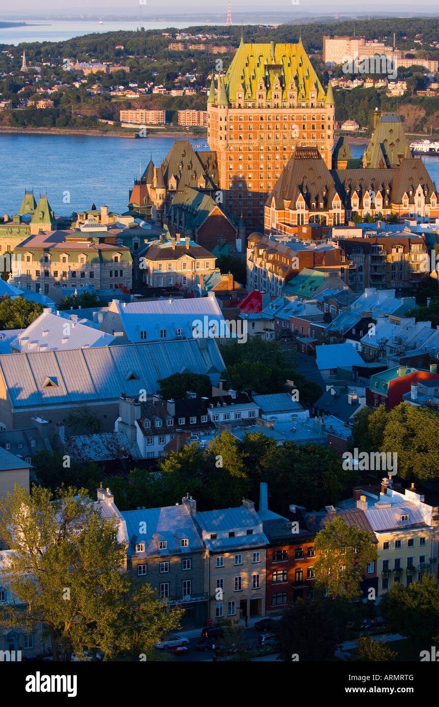 High viewpoint view of Vieux-Quebec and Vieux-Port. the old sections of ...
