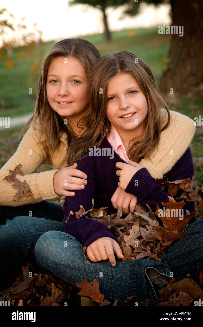 Fall portrait of girls Stock Photo - Alamy