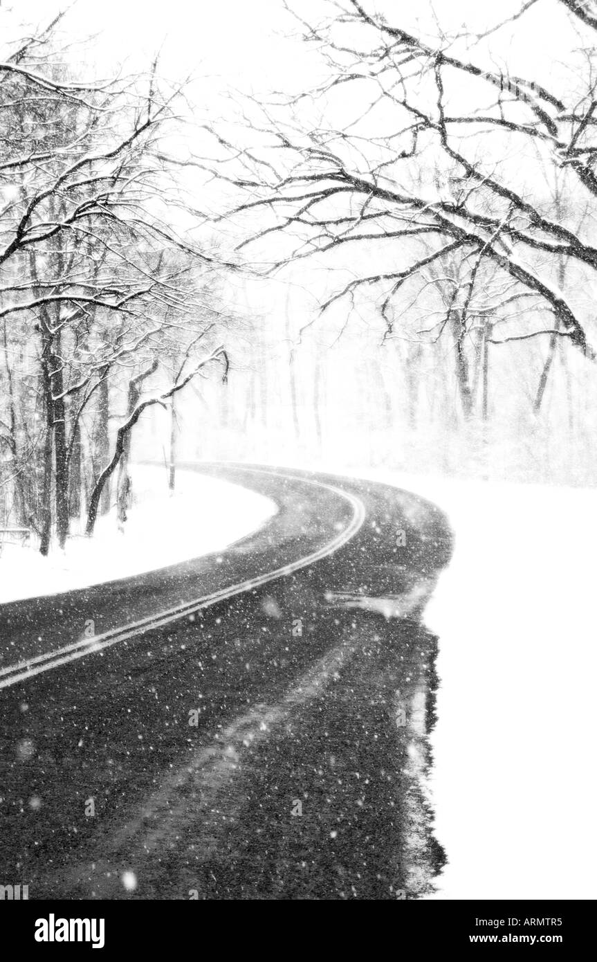 Icy slippery road Black and White Stock Photos & Images - Alamy