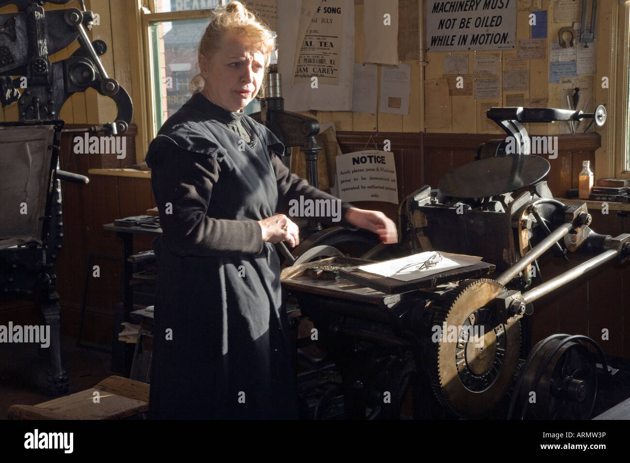 Printers Shop circa 1913 Beamish Open Air Museum Stanley County Durham ...