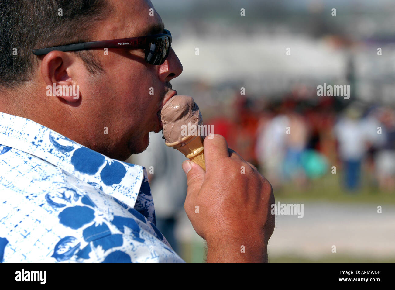 Man eating ice cream Stock Photo - Alamy