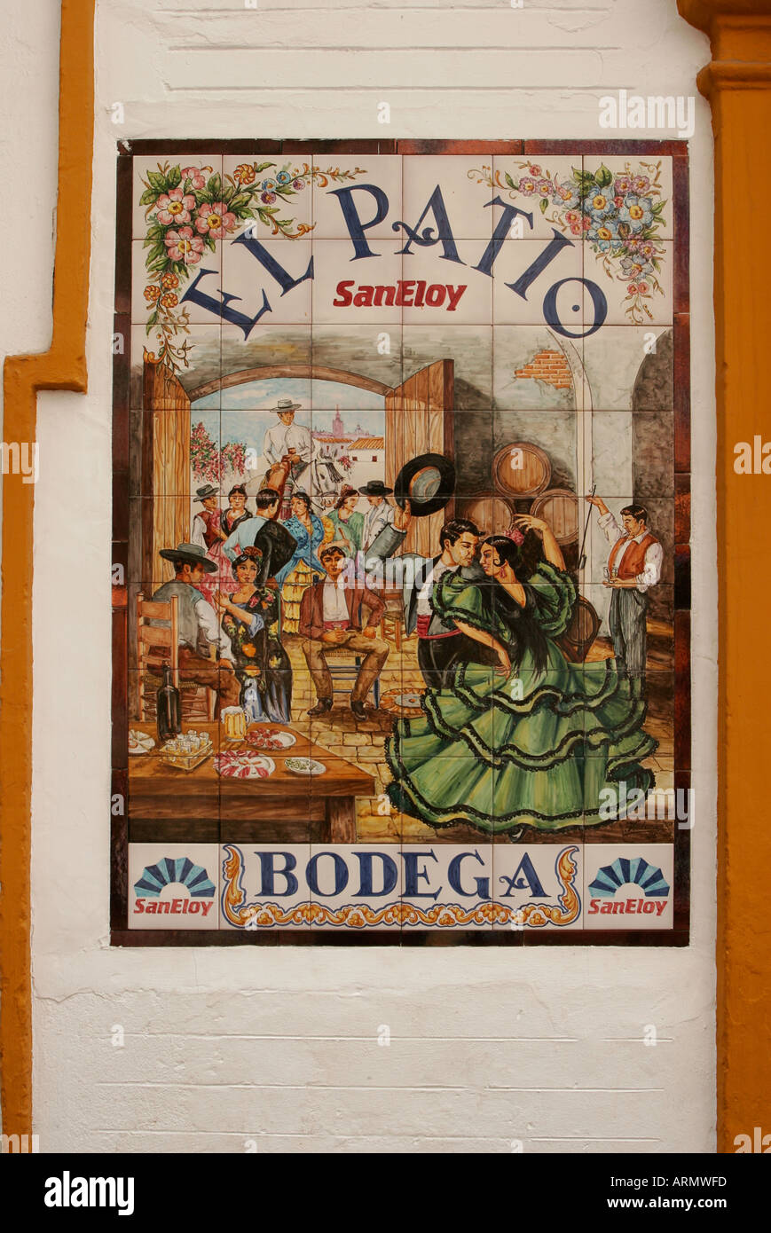 Le Patio Bodega tiles in Seville Spain Stock Photo - Alamy