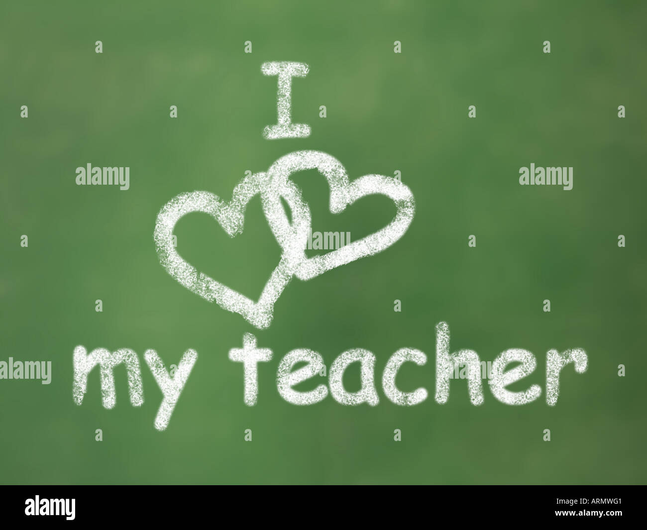 I love my teacher written on a chalkboard Stock Photo - Alamy