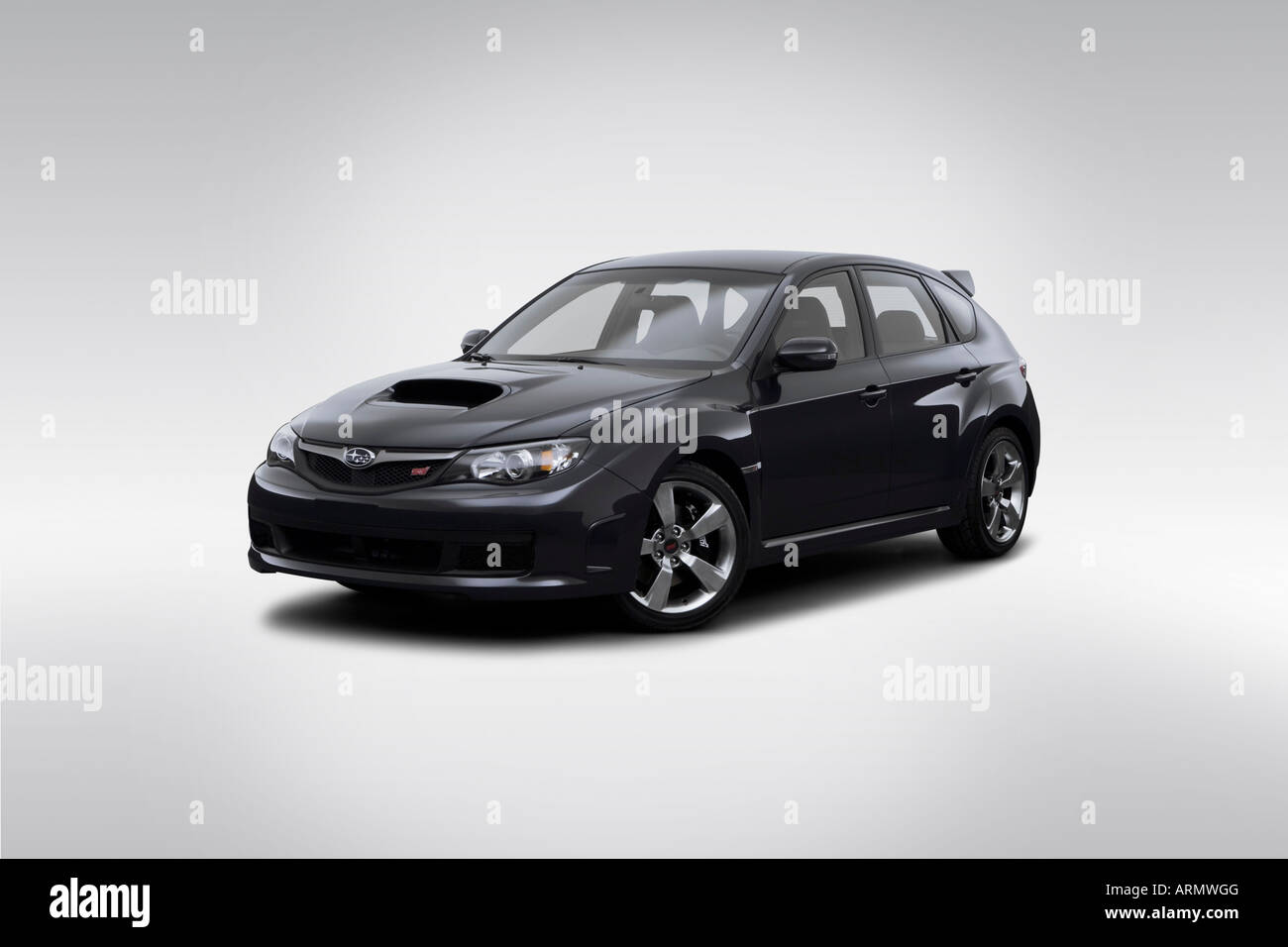 2008 Subaru Impreza WRX STi in Gray - Front angle view Stock Photo - Alamy