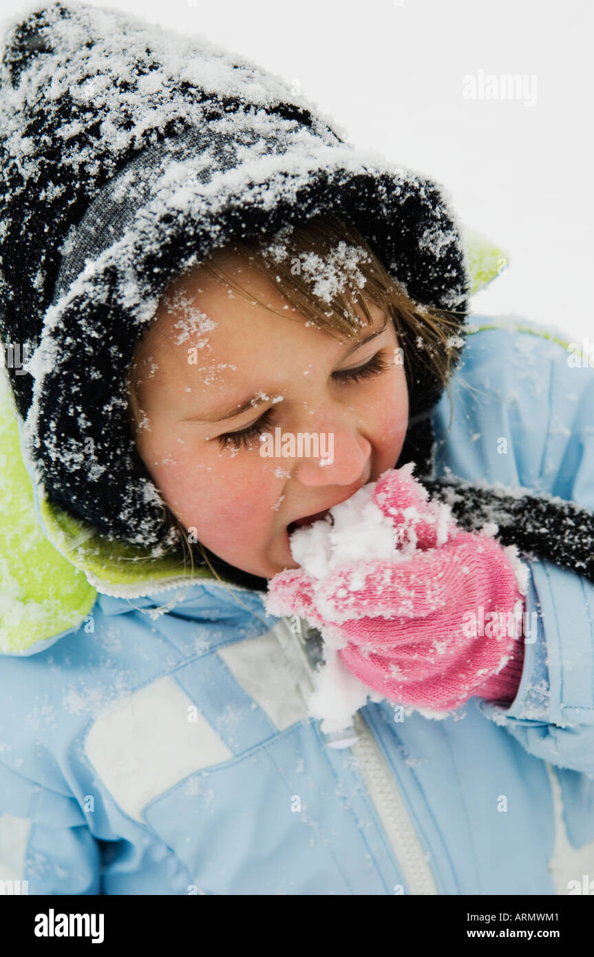 Child tasting the snow hi-res stock photography and images - Alamy