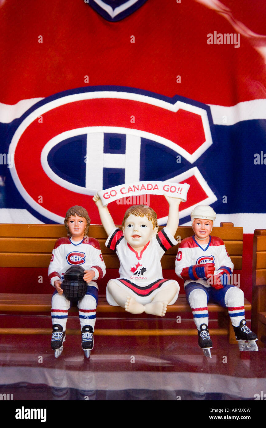 Window display of hockey culture, Montreal Canadian Hockey, Montreal ...