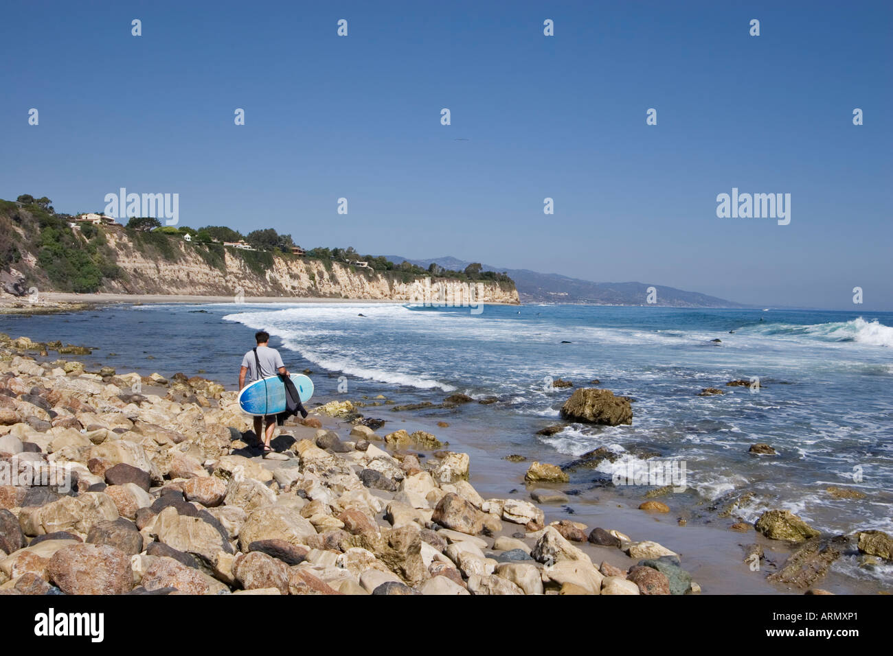 Surfer Point Dume, Malibu Stock Photo - Alamy