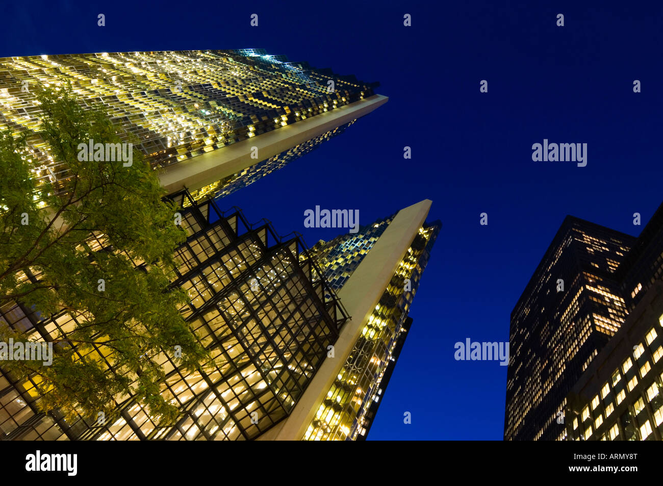 BCE building and other downtown high rise buildings at dusk, Toronto ...