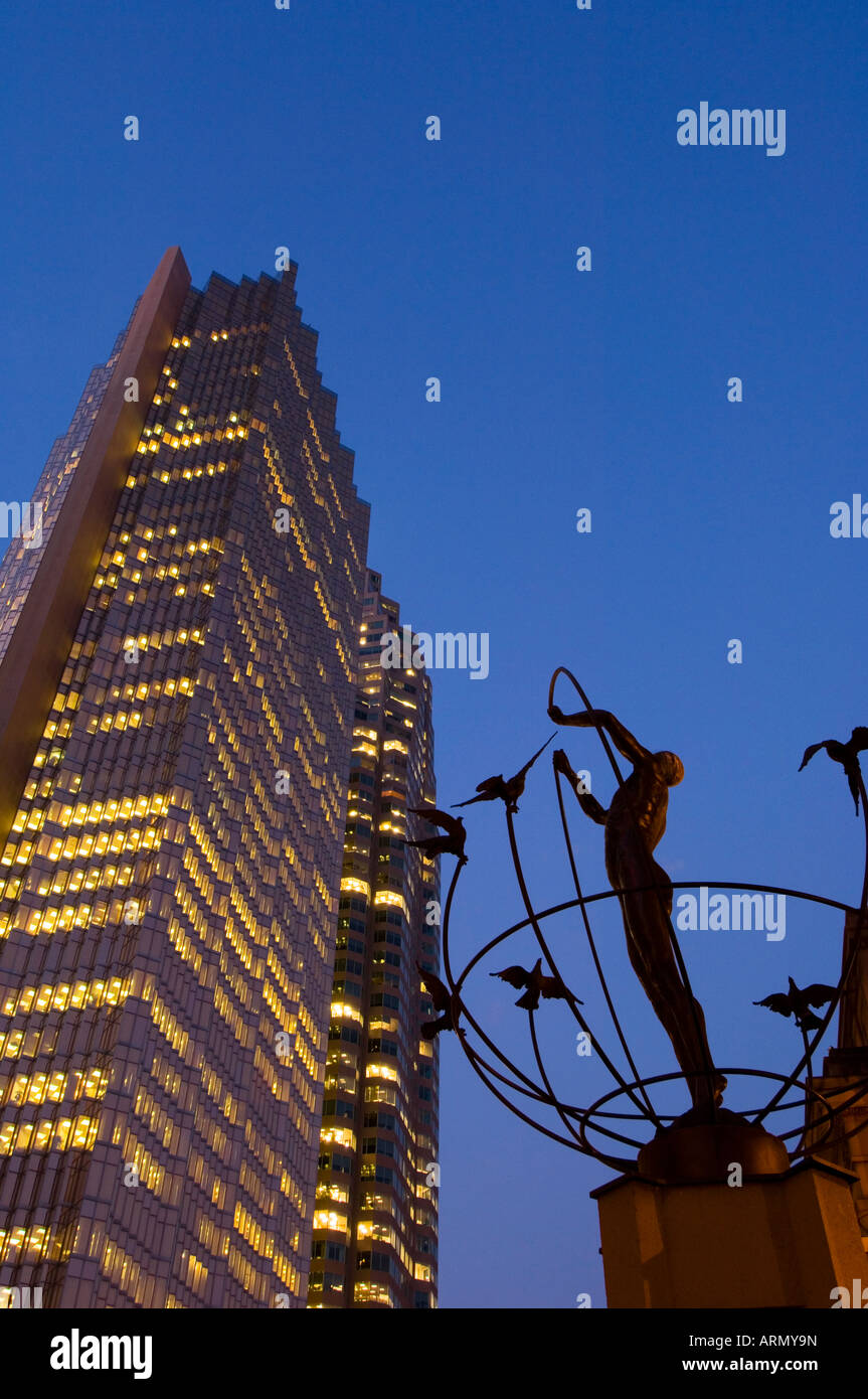 BCE building and other downtown high rise buildings at dusk, Toronto ...