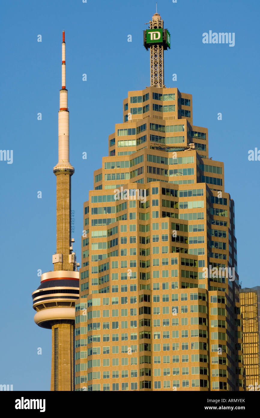 Downtown with CN Tower behing high rise BCE office towers, Toronto ...