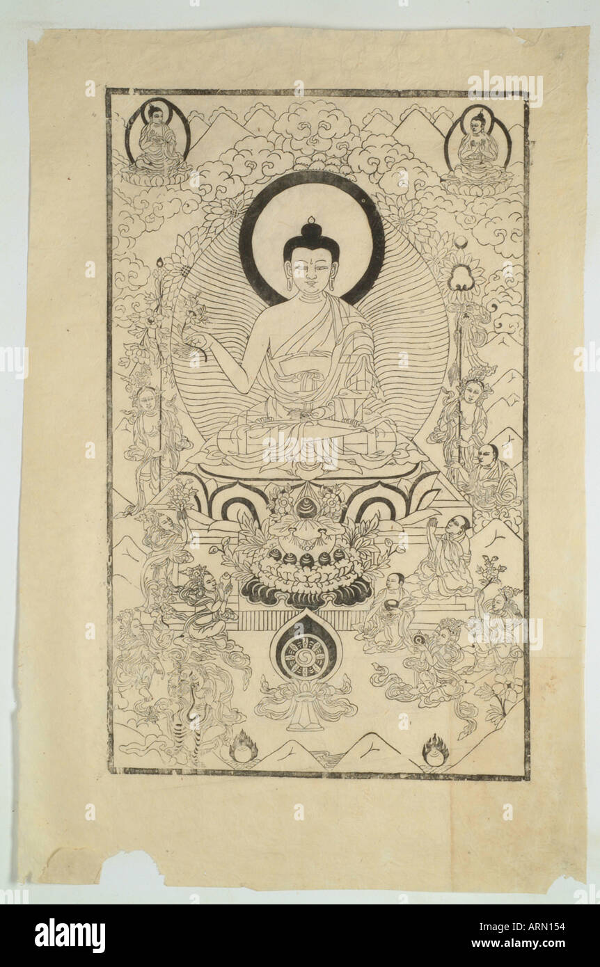 Thanka tanka nepal travel tourist souvenir close up xylograph on ...