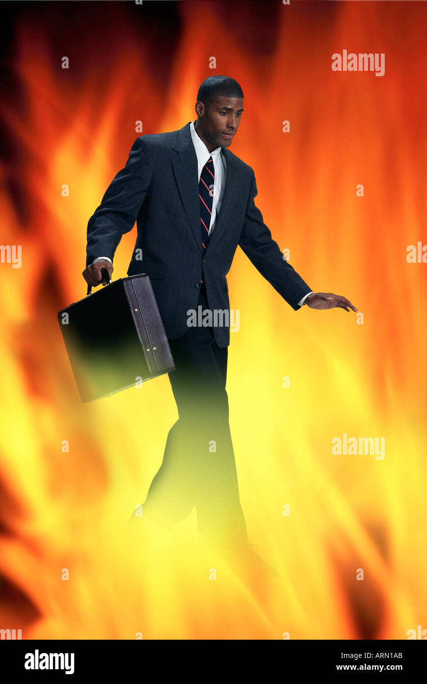 Woman Walking Through Fire