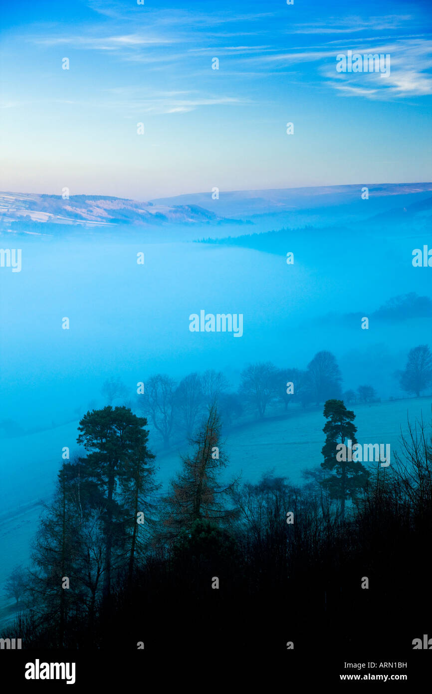 Winter mist Bilsdale North York Moors National Park Yorkshire Stock ...