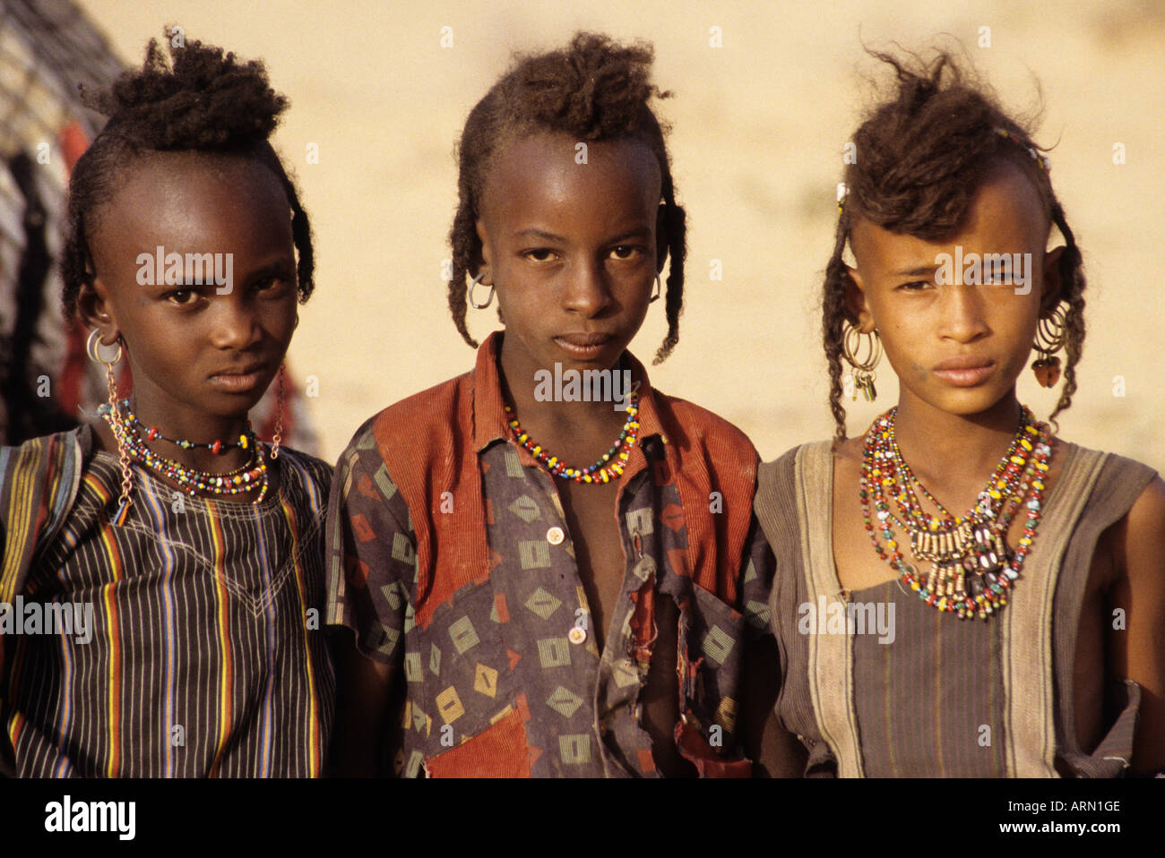 Akadaney, Niger, Africa. Fulani Girls at Annual Geerewol Celebration in ...