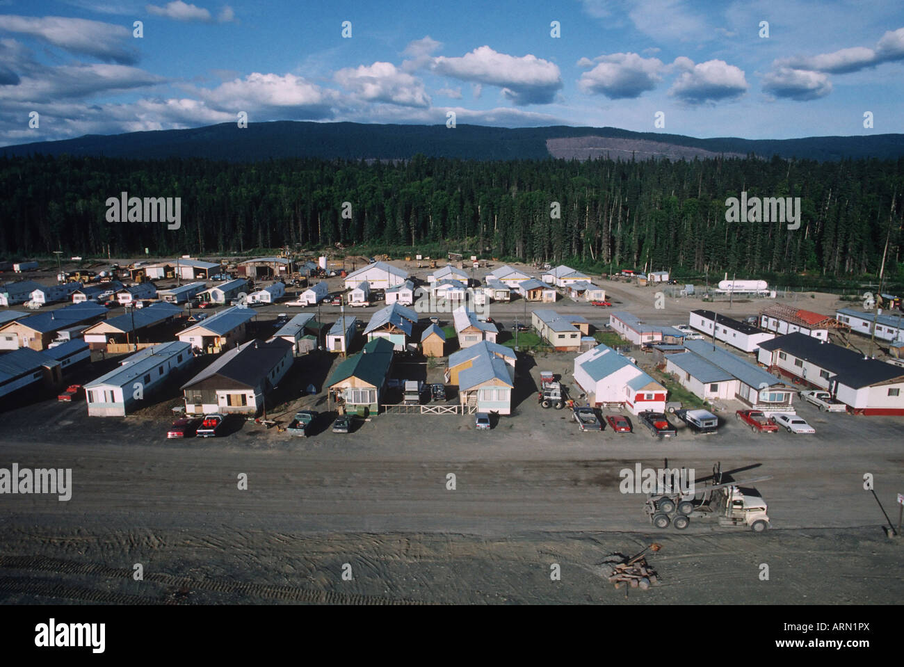 Logging camp at Meziadin Lake, North, British Columbia, Canada Stock ...