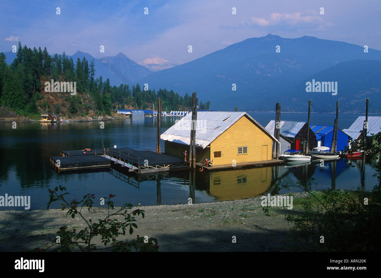 Kaslo, marina on Kootenay Lake, British Columbia, Canada Stock Photo ...