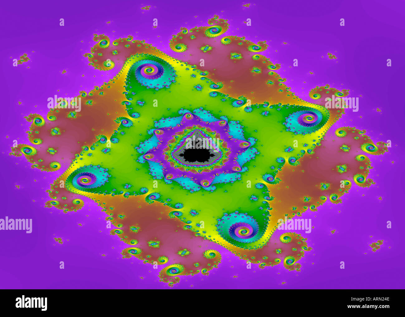 Computer generated fractal image showing a graphical representation of ...