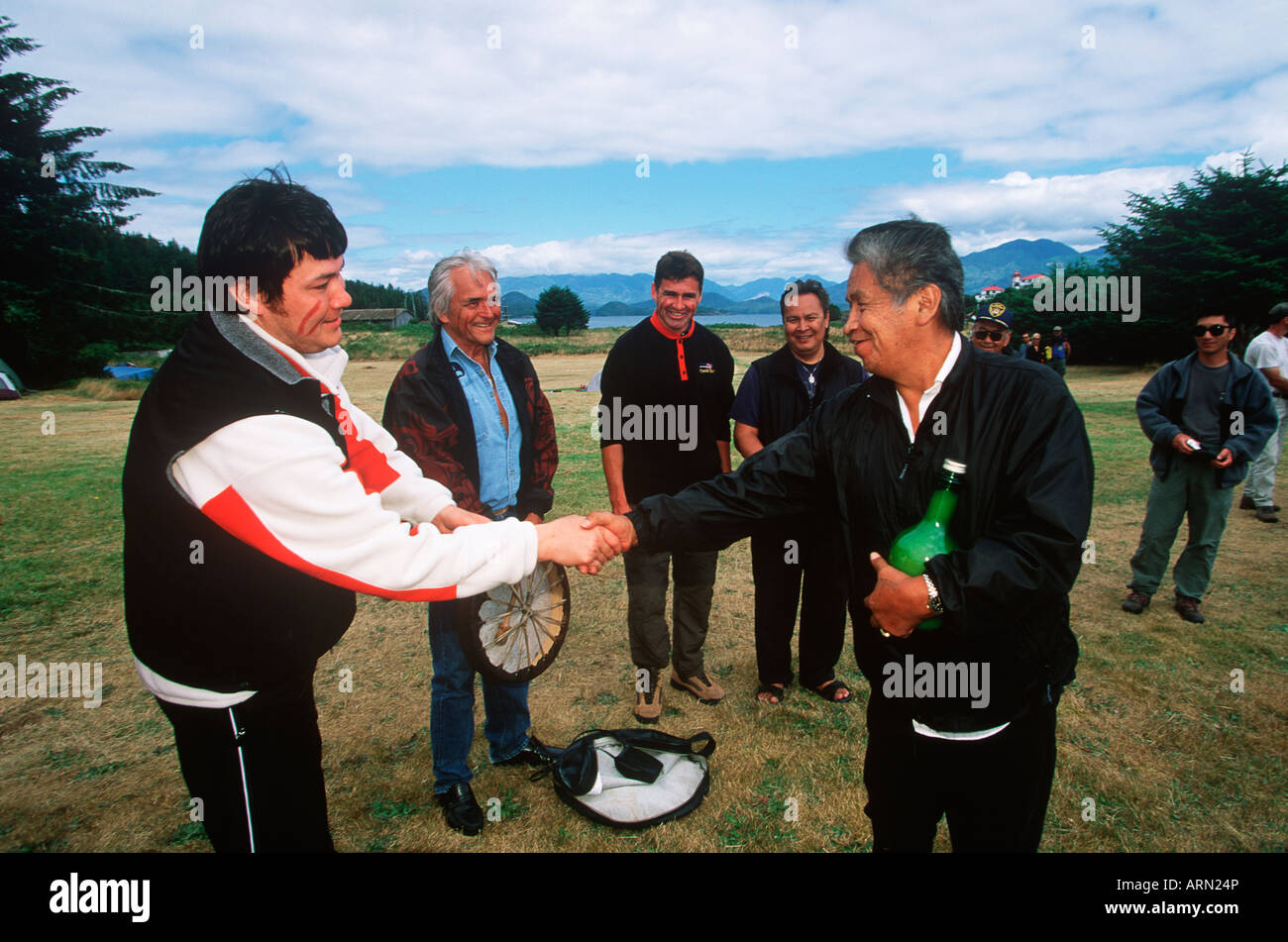 First Nations exchange of gifts at Friendly Cove (Yuquot), British ...